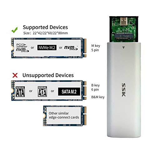 SSK M.2 NVME SATA Tool-Free SSD Enclosure Adapter Reader,RTL9210B Chips ...