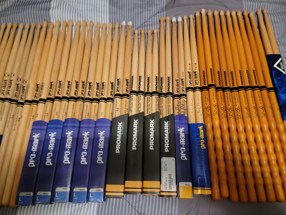 PROMARK STICK LOT NOS MODELS 24 PAIRS & STICK RAPP + ZILDJIAN PAD | eBay