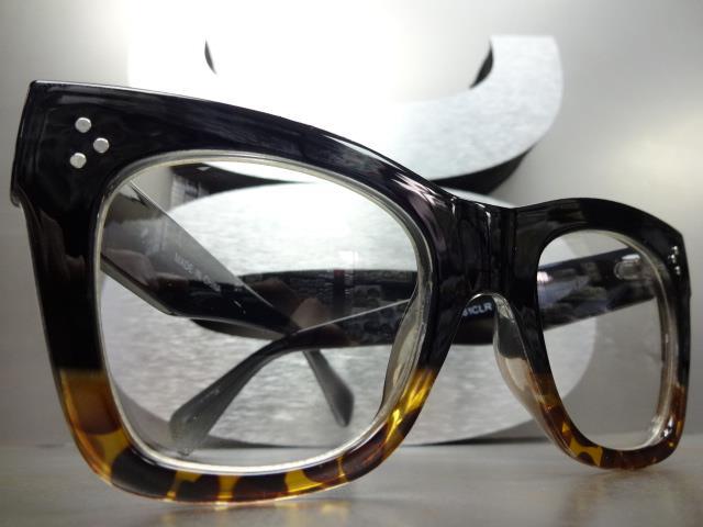 CLASSIC VINTAGE RETRO NERD GEEK Style Clear Lens EYE GLASSES Thick ...