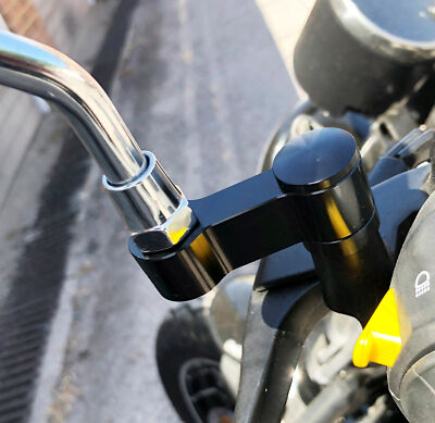 10mm Motorcycle Mirror Riser Extender Adapter Mounts Arm Motorbike Pair ...