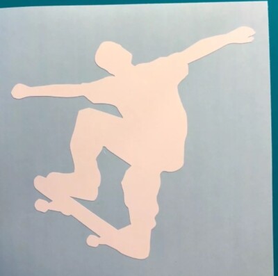 Skateboarding White Vinyl Decal Sticker Window Car Electronics Bumper ...