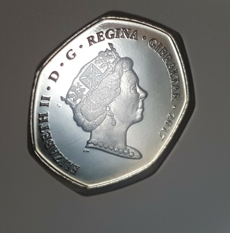 2017 Diamond Finish Santa Gibraltar 50p Fifty Pence Christmas Card BUNC ...