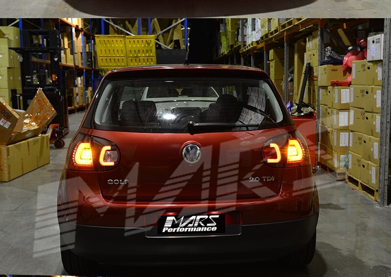 Black 3D Full LED Tail lights for VolksWagen VW Golf V 03-08 GTI GT R32 ...