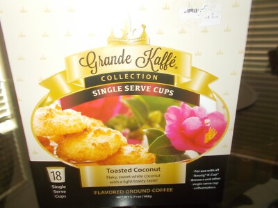 New Grande Kaffe, Coffee Single Serve 18 Pod, TOASTED COCONUT, Expired ...