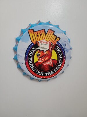 NewCoors Light Beer Wolf Metal Sign Mancave Wall Decor Vintage Style ...