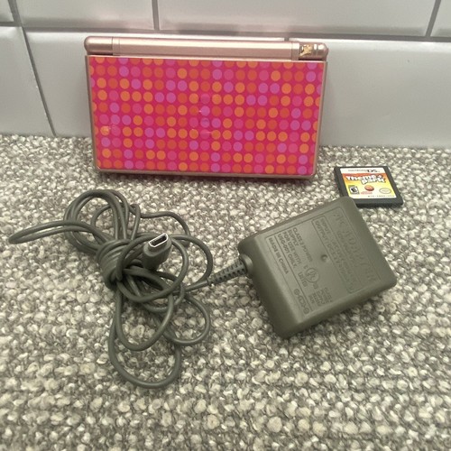 Nintendo DS Lite Pink Console Cord Game Tested Works Broken Hinge Retro ...