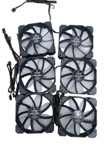 6 rgb fans elite new Corsair 120mm Case Fan 12V DC , 4 Pin 0.3A ...