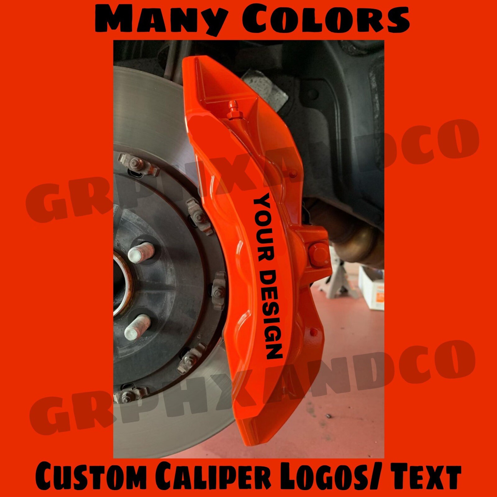 Custom Caliper Decals Stickers ANY Logo Image Text Premium Vinyl Decal ...