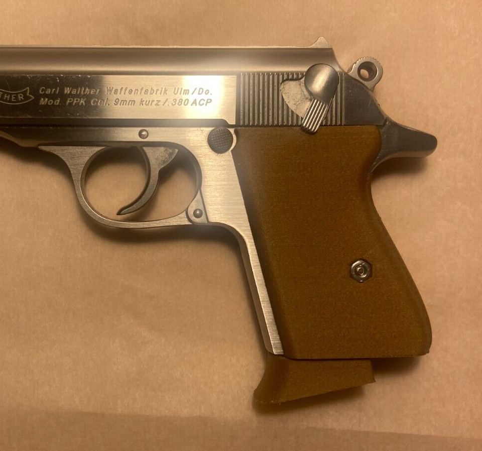Walther PPK Finger Grip Extension 3D Printed!! Walnut Brown (also fits ...