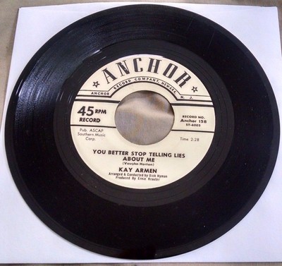 Kay Armen - You Better Stop.../Heart & Soul 45 (Anchor) teen HEAR | eBay