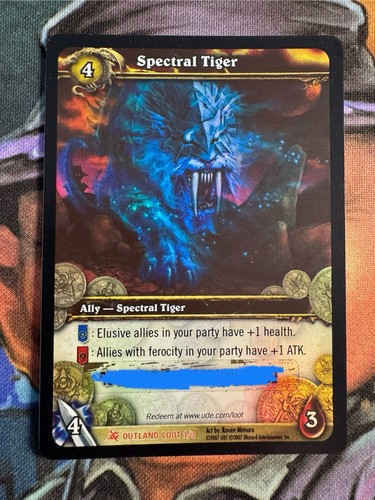 SPECTRAL TIGER Loot Card World of Warcraft - WoW TCG LOOT - the code ...