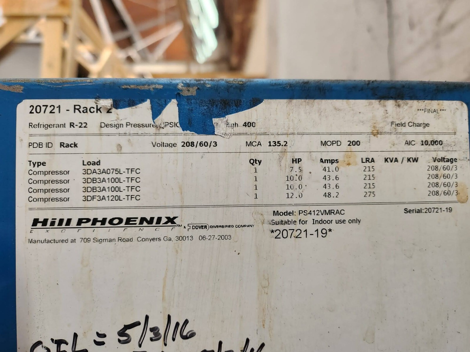 3 HILLPHOENIX REFRIGERATION RACKS COPELAND COMPRESSOR | eBay