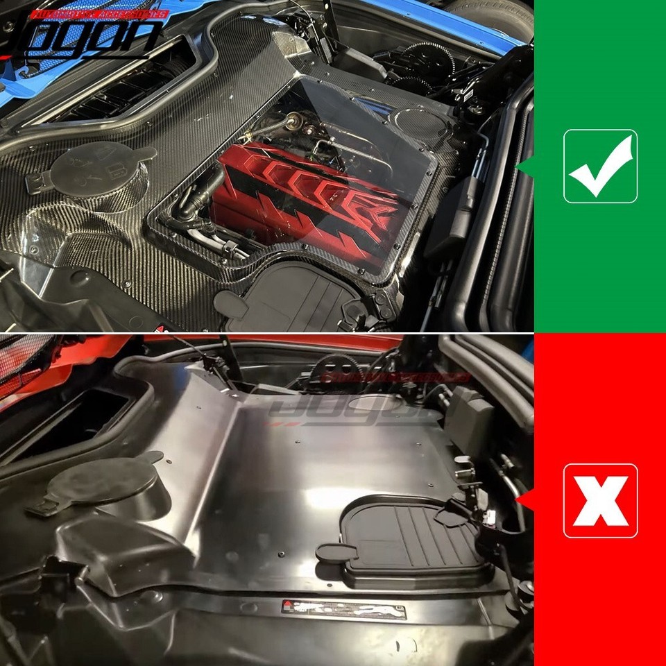 Real Carbon For Corvette C8 Z06 Stingray HTC Convertible Clear Engine ...