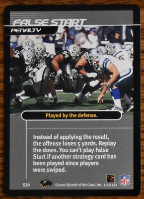 2002 NFL Showdown Strategy #S39 #39 Cowboys vs. Raiders False Start ...