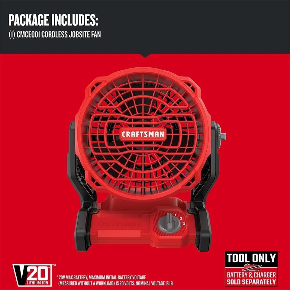 CRAFTSMAN 20V MAX* Cordless Fan, Tool Only (CMCE001B) | eBay