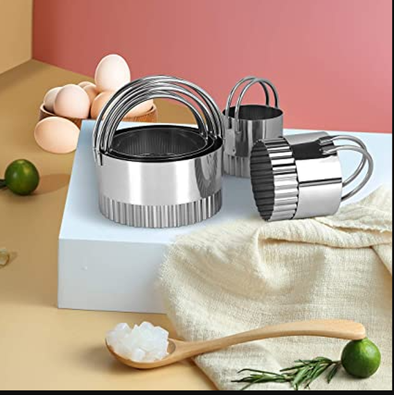 5 Pieces Biscuit Cutter Set Wave Cookie Cutter Set With Handle For ...