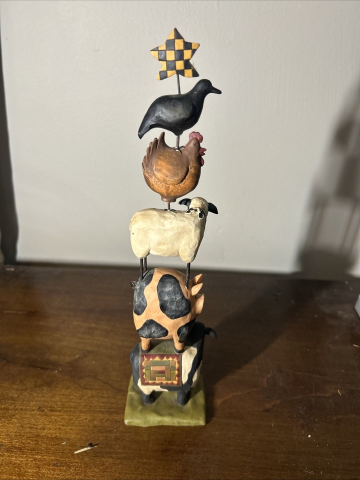 E. Smithson Resin Stack Of Farm Animals Figurine 11.5” | eBay