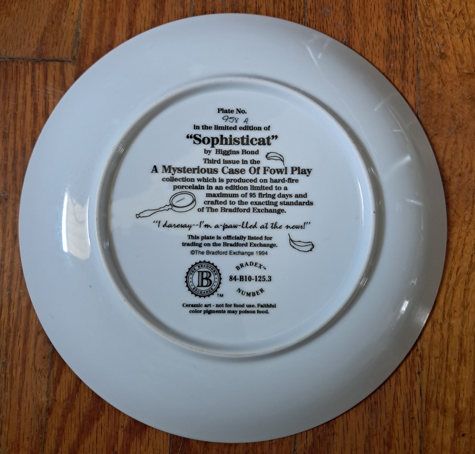 1994 A Mysterious Case Of Fowl Play “SOPHISTICAT Cat “HIGGINS BOND ...