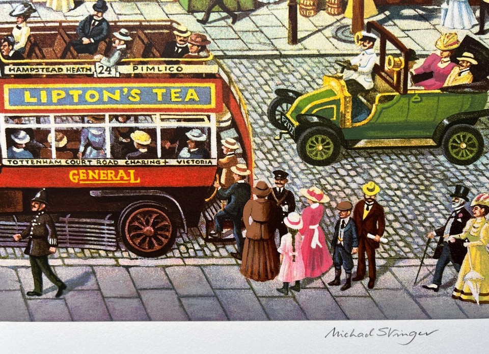 Michael Stringer RED BUS Hand Signed Limited Edition Serigraph Art 28 ...