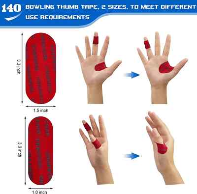 140 Pack 2 Sizes Bowling Thumb Tape Protective Performance Bowling ...