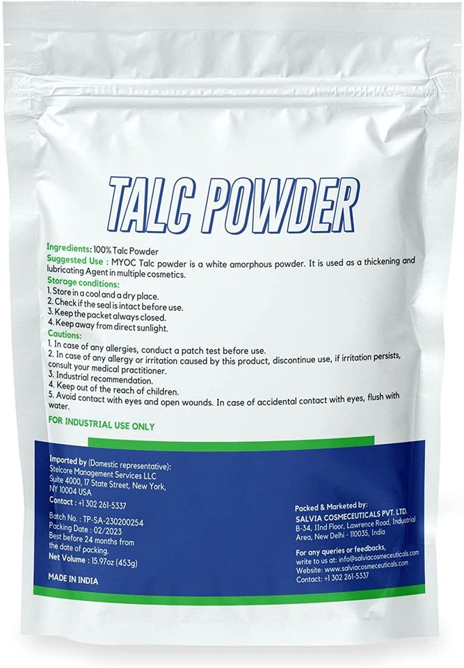 MYOC Talc Powder, for Hair, Crafts, Spray, Waxing & Powder Bulk | 453gm ...