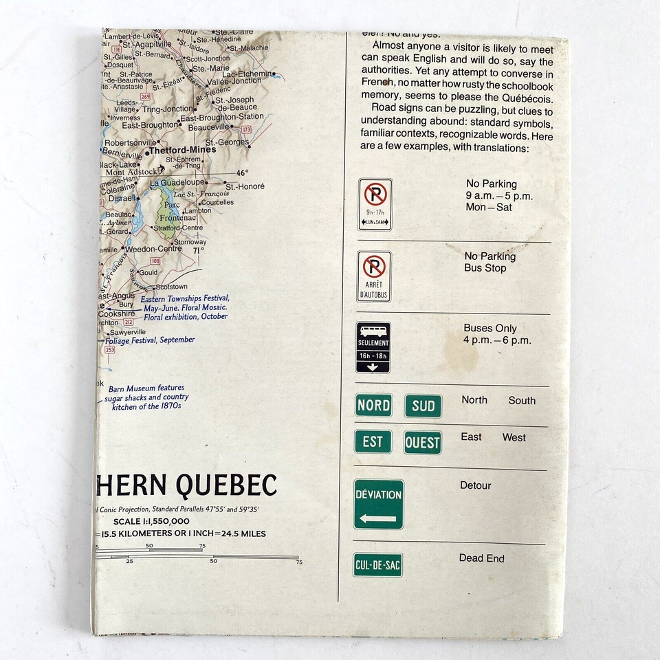 1980 Vintage National Geographic Map Quebec Newfoundland Canada ...