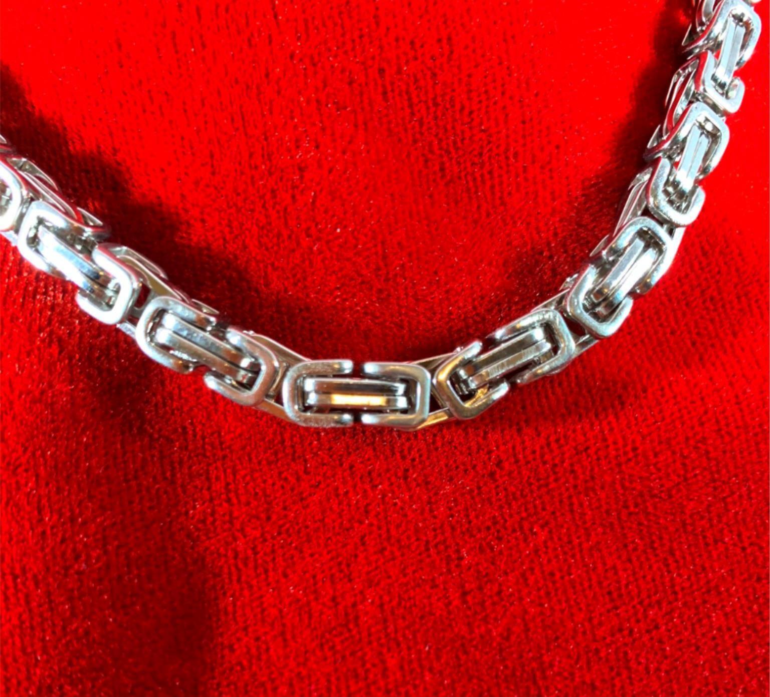 24" STAINLESS STEEL SILVER 6MM BYZANTINE TURKISH BOX CHAIN W/ SPECIAL ...