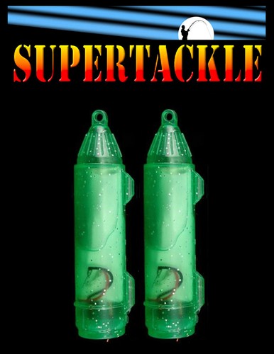 Supertackle Green - Double flashing, water activated LED fishing lights ...