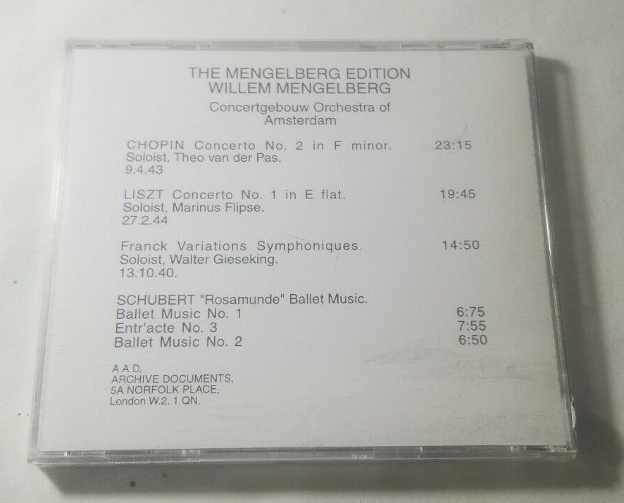 The Mengelberg Edition Volume 8 (CD, ADCD) | eBay