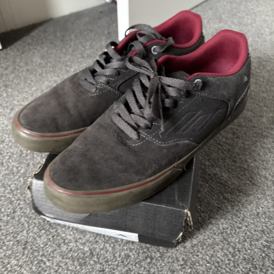 Emerica "The Reynolds Low Vulc'' Men Sz 11 Grey/Red Leather Skate Shoes ...
