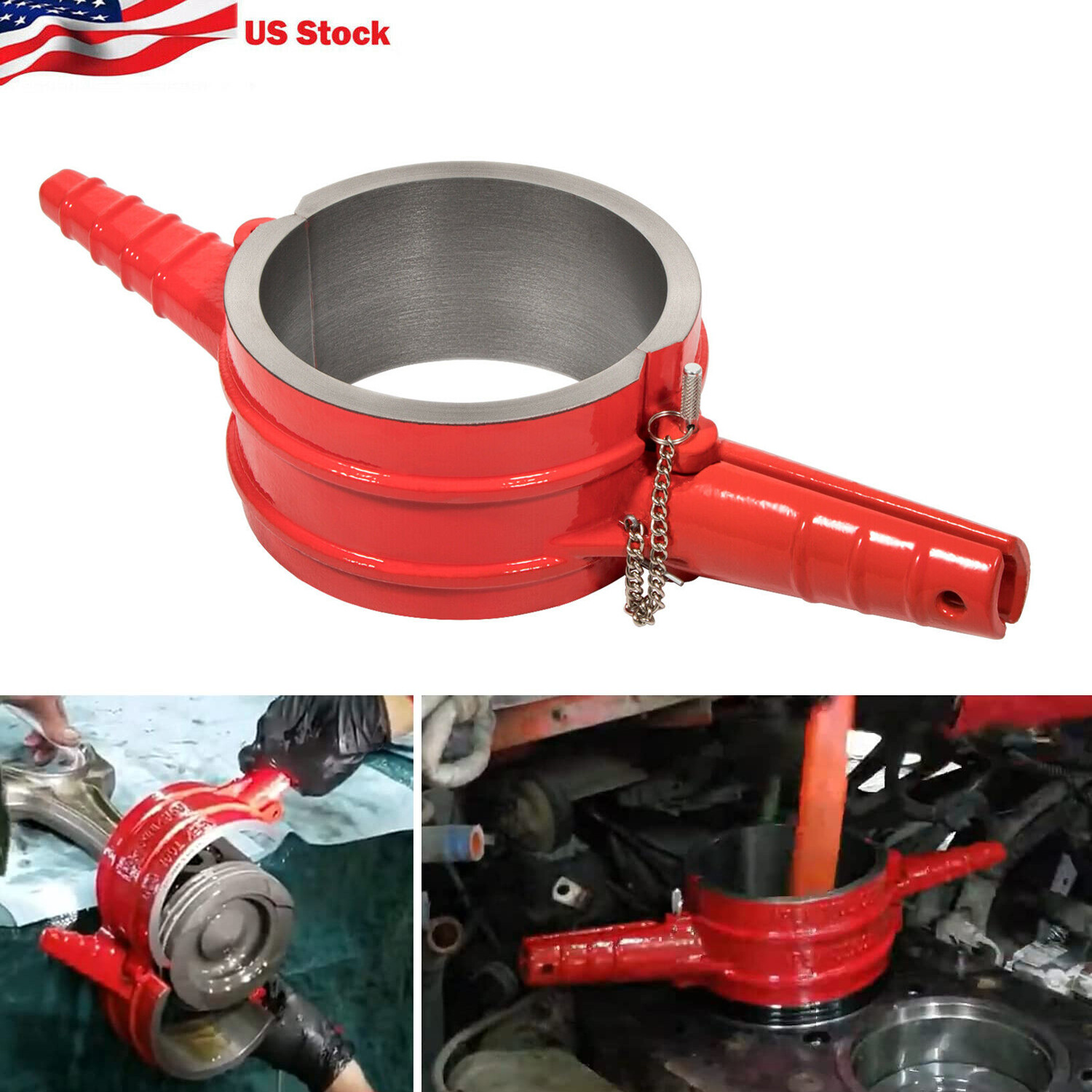 Diesel Piston Ring Compressor 5.4" Bore For Cummins ISX, CAT 3400, C-15 ...