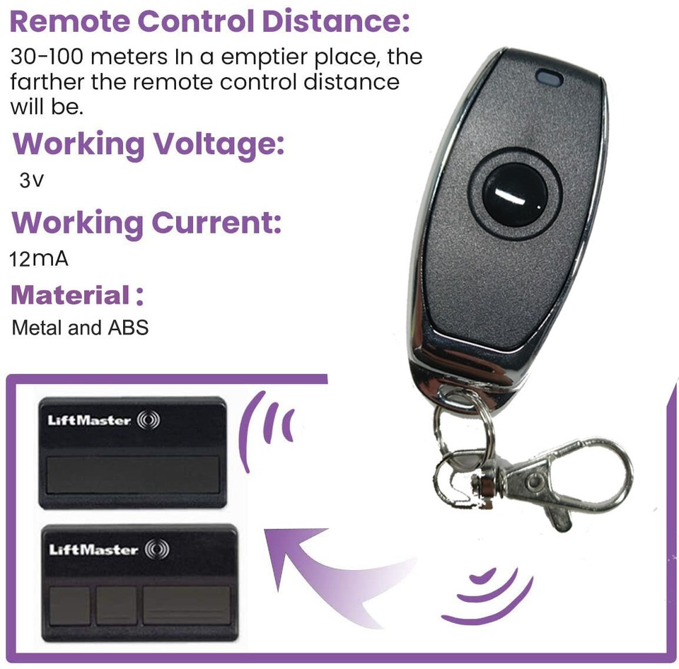 For LiftMaster 373LM HBW1573 Black 1-Buttons Garage Door Opener Remote ...