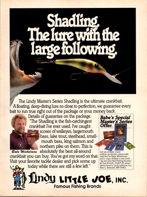 Lindy Little Joe Fishing Lures-Shadling-Babe Winkelman-Print Ad 1989 | eBay