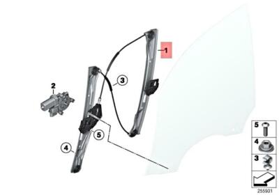 Genuine BMW Hybrid 3 M3 F30 Window Lifter Without Motorfront Right ...