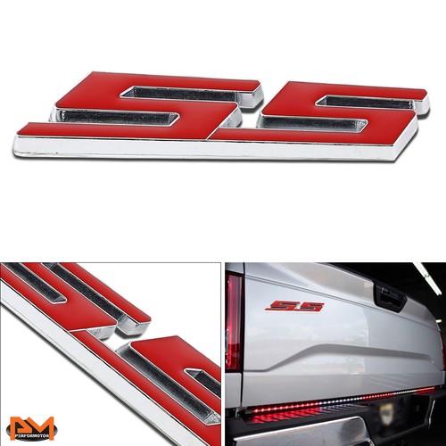 "SS" Polished Metal 3D Decal Red Emblem For Chevrolet Camaro/Impala ...