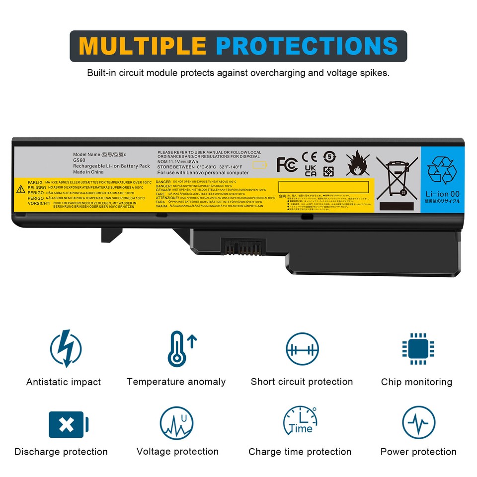 L09S6Y02 Battery for Lenovo V570 G560 B570 IdeaPad Z470 Z560 Z565 Z570 ...