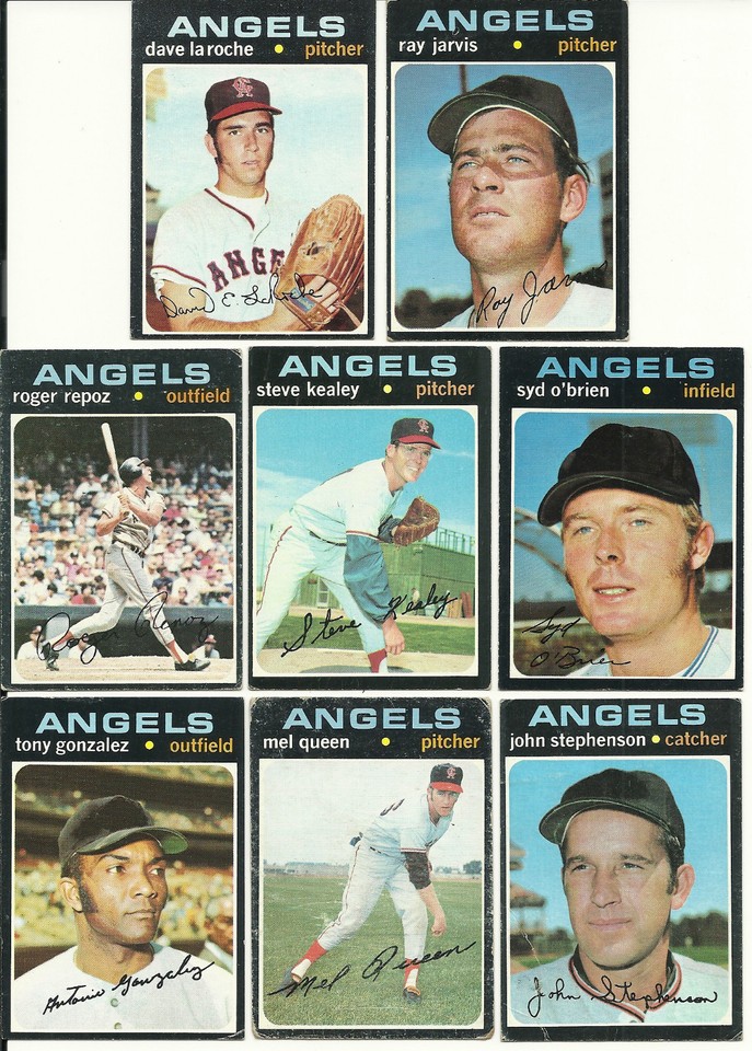 1971 vintage Topps ANGELS Team 23 cards partial set lot Messersmith ...