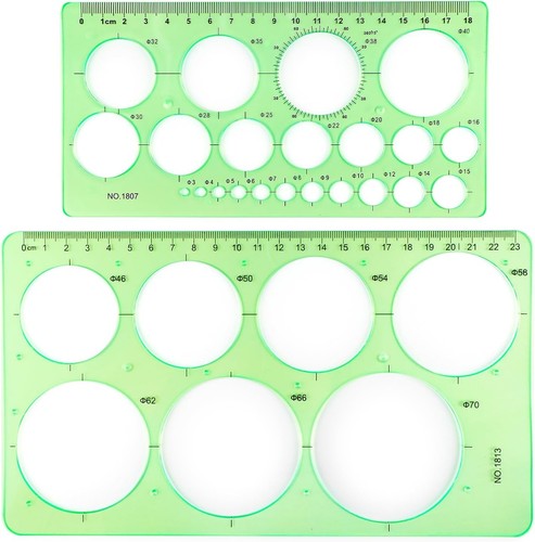 2Pcs Circle Template for Drawing Drafting Geometric Ruler for... | eBay