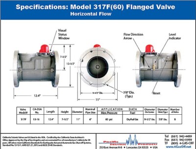 Pacific Seismic Products Earthquake Gas Shutoff Valve MPN 317F 6 ...