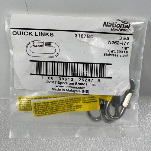 (3 Pieces) National Hardware Quick Links Stainless Steel 1/8", N262-477 ...