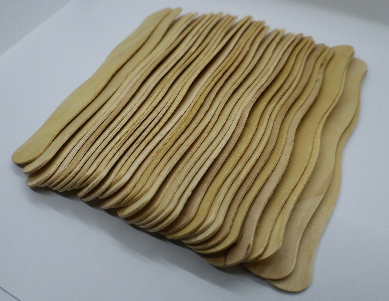 Pack of 500 Unfinished Wavy Wood Craft Sticks, 8 inch Auction Paddle ...