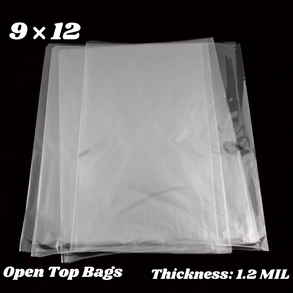 9x12 Clear Plastic Bags Packing Shipping Lay Flat Open Top Poly Baggie ...