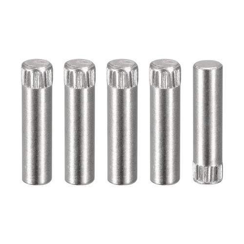 6x25mm 304 Stainless Steel Dowel Pins, 5Pcs Knurled Head Flat End Dowel ...