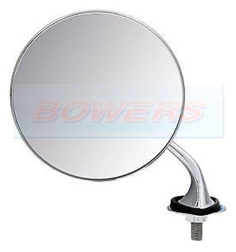 Left Hand Lucas Style Adjustable Chrome Round Exterior WING Mirror ...