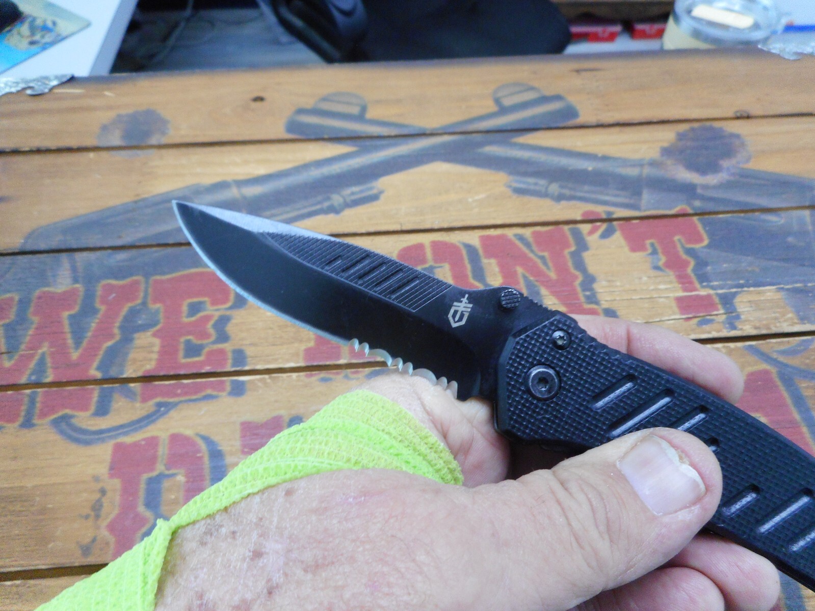 Gerber Swagger Pocket Knife Frame Lock Combo Edge Blade | eBay