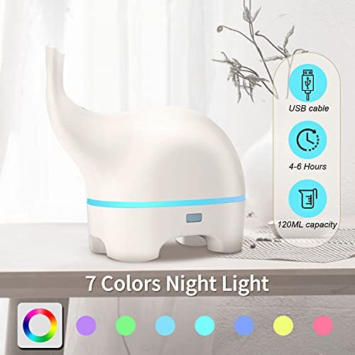 Small Elephant Essential Oil Diffuser 120ml Usb Kids Ultrasonic Aroma ...