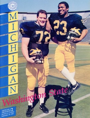 1987 MICHIGAN WOLVERINES VS WASHINGTON STATE SEPTEMBER 19TH FOOTBALL ...