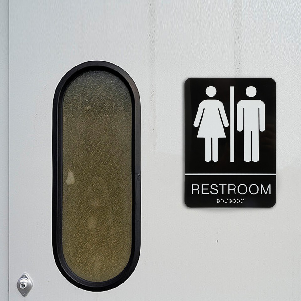 2pcs Restroom Sign Acrylic Restroom Bathroom Sign Unisex Restroom ...