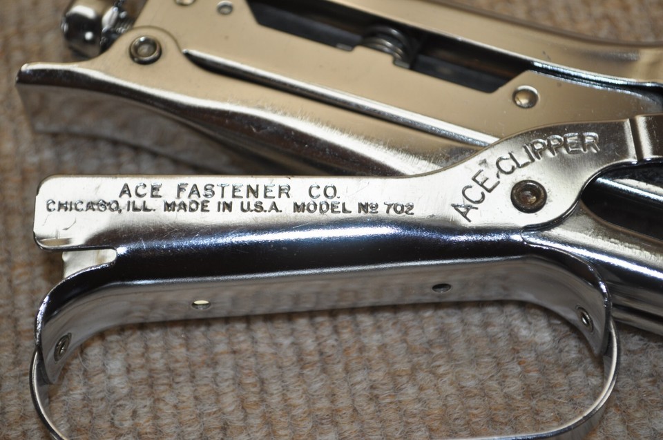 Ace Clipper 702 Hand Stapler Chrome Plated w/New Box of Staples, Works ...