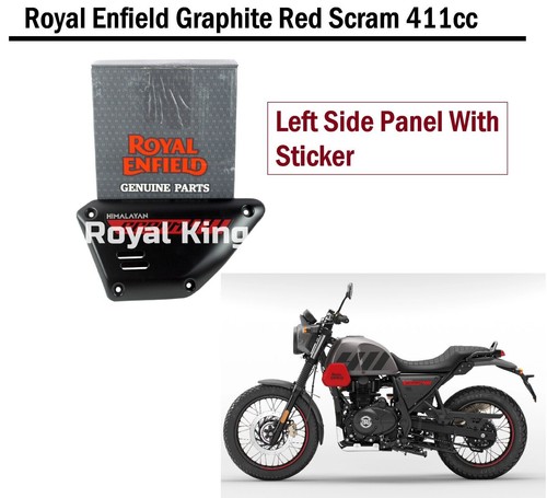 Royal Enfield "Graphite Red Scram 411" Left "Side Panel With Sticker ...